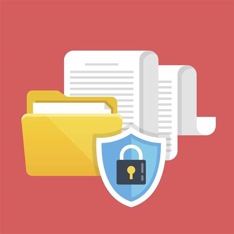 Data Protection File Security And Access Rights Concepts Folder Documents And Shield With