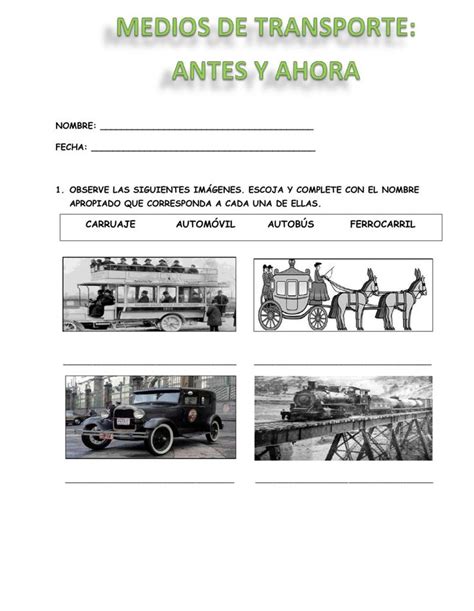 Medios De Transporte Antes Y Ahora Worksheet En 2025 Medios De