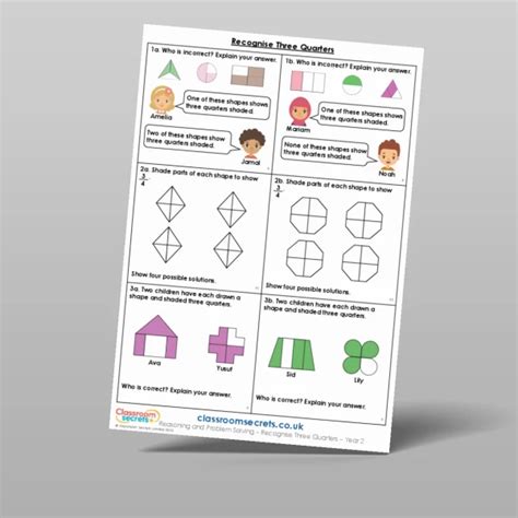 Year 2 Recognise Three Quarters Reasoning And Problem Solving Resource Classroom Secrets