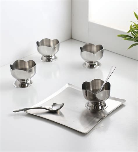 Buy 300 Ml Stainless Steel Dessert Bowls Set Of 4 By Dynore At 31 Off