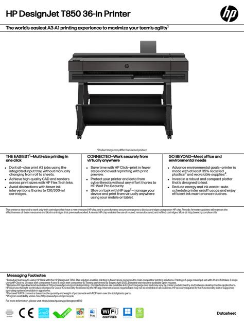 Hp Designjet T850 Plotter Printer Pdf Printer Computing Hewlett