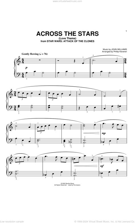 Across The Stars From Star Wars Attack Of The Clones Arr Phillip