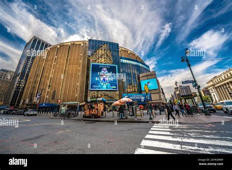 The Exterior Of Madison Square Garden In New York City Hi Res Stock