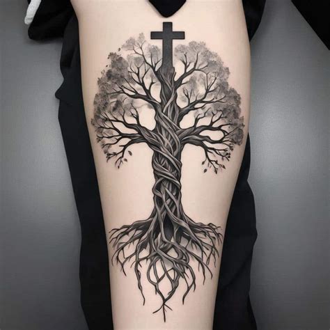 Entry 18 By Shilpipaul1 For Realistic Cross And Tree Root Arm Tattoo