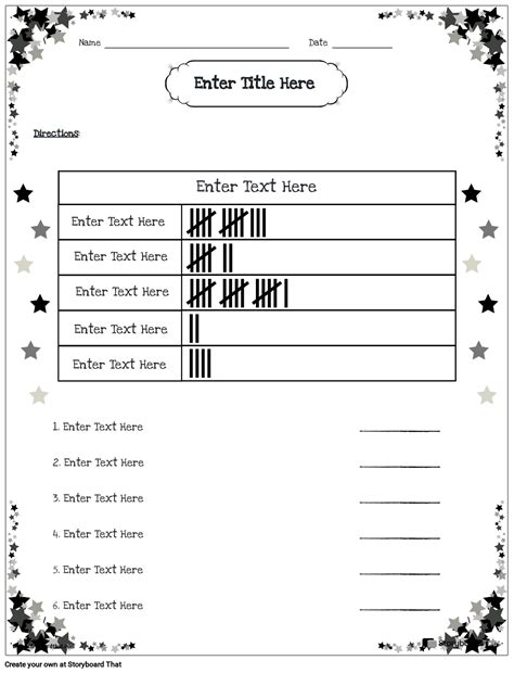 Tally Chart Portrait Bw 1 Storyboard By Da Examples