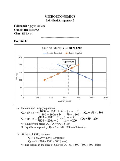 Assignment Topic 2 Equilibrium Pdf Economic Equilibrium Supply