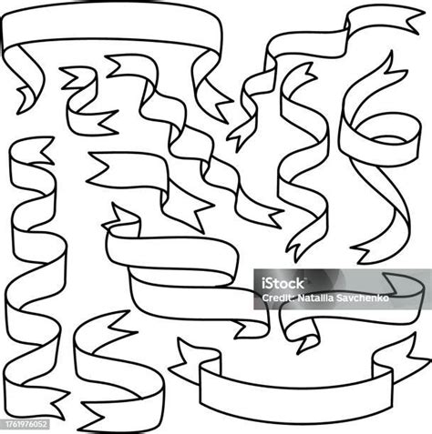 투명 배경 벡터 일러스트 레이 션에 손으로 그린 낙서 배너 플래그 세트 Eps 10 개체 그룹에 대한 스톡 벡터 아트 및 기타 이미지 개체 그룹 거친 골동품 Istock