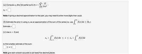 Solved A ﻿compute S3 The 3rd Partial Sum ﻿of