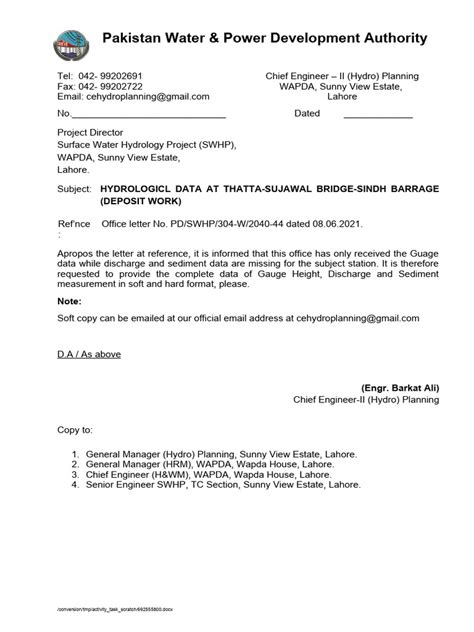 Hydrological Data Thatta Sajawal Missing Pdf