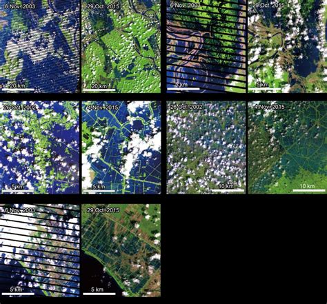 Landsat False Colour Composite Images Red Nir And Swir At Areas Download Scientific Diagram