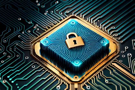 In This Abstract Cyberattack Block Concept A Shield With A Lock Icon