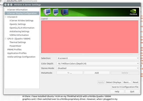 Nvidia Graphics Driver Cannot Detect Second Monitor Ask Ubuntu