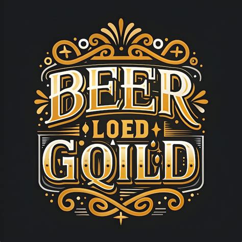 Beer Lquid Gold Craft Beer Typography Tshirt Premium Ai Generated Image