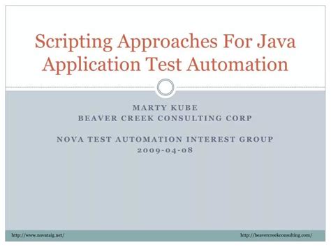 Ppt Scripting Approaches For Java Application Test Automation