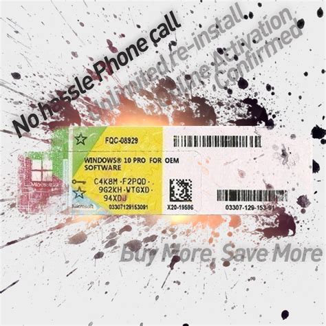 Microsoft Windows Professional License Coa Sticker Key Type Uk Oem Bit Bit Bit