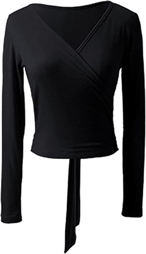 Yoga And Dance Tops Yoojia Womens Crochet Ballet Top Long Sleeve