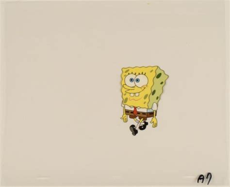 Large Teeth Animation Spongebob Front Cel Original Art