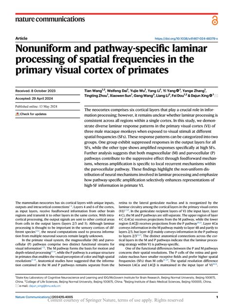 Pdf Nonuniform And Pathway Specific Laminar Processing Of Spatial