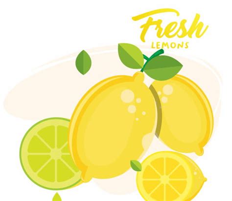 레몬 그림 밝은 색된 평면 스케치 Eps Ai Uidownload