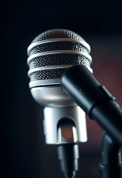 Close Up Of A Microphone On A Table Stock Illustration Illustration Of Recording Design