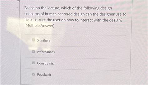 Solved Based On The Lecture Which Of The Following Design Chegg