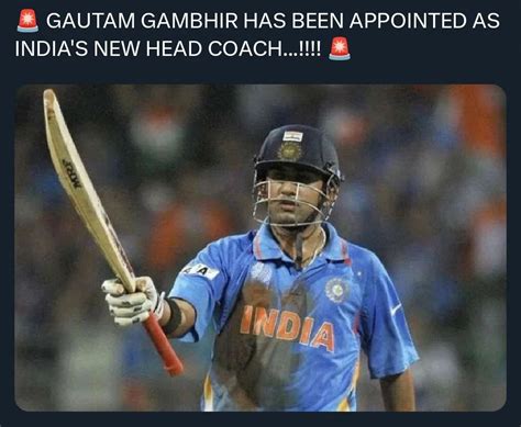 Omkar Singh On Linkedin Mr Gautam Gambhir Appointed As Head Coach
