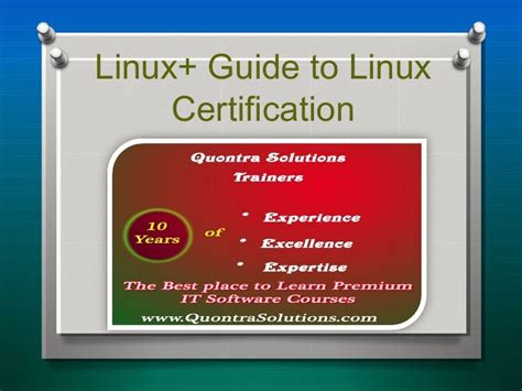 Guidance To The Certification Of Linux PPT Training Schedule Linux Guidance