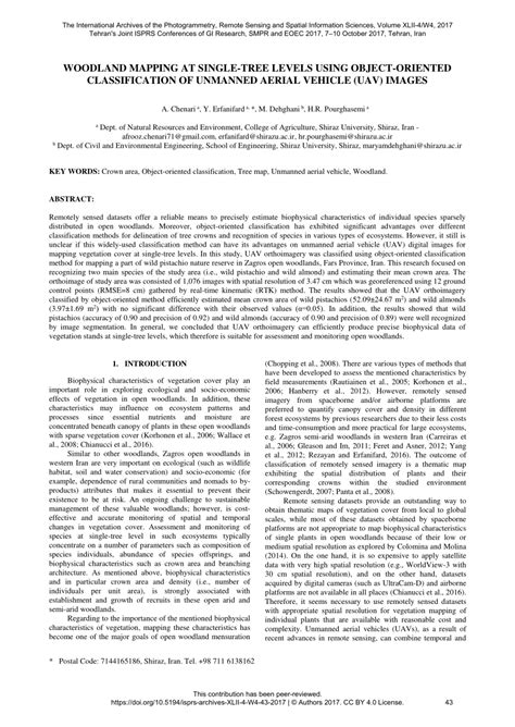 Pdf Woodland Mapping At Single Tree Levels Using Object Oriented Classification Of Unmanned