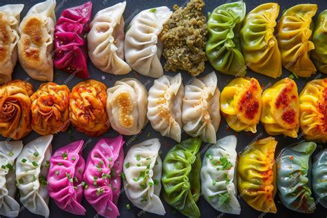 Premium Photo Assorted Types Of Dumplings On A Table A Vibrant