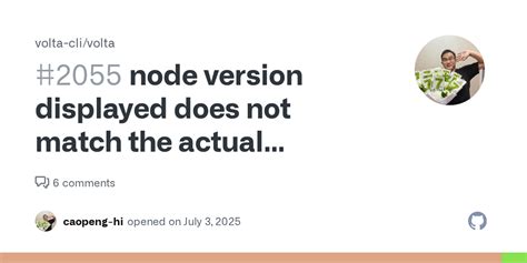 Node Version Displayed Does Not Match The Actual Version · Issue 2055