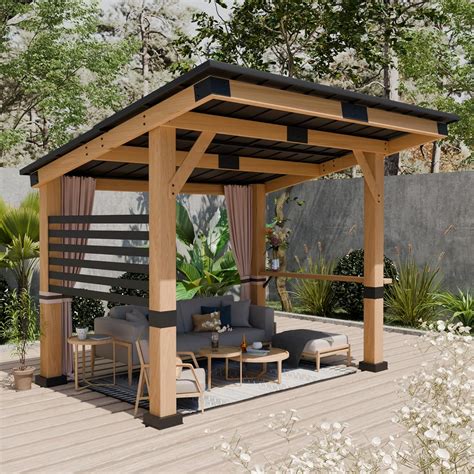 Wood Gazebo With Curtains