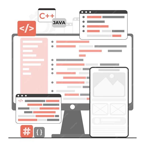 Premium Vector Flat Vector Programming And Coding Concept Illustration