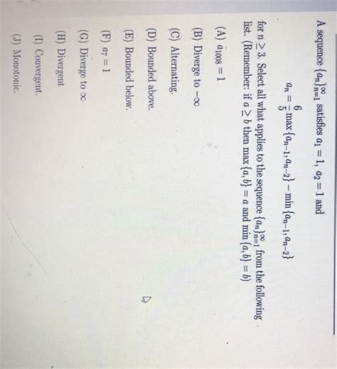solved a sequence {an} 1 satisfies a1 1 az 1 and 6 an