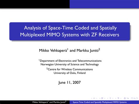 Pdf Analysis Of Space Time Coded And Spatially Multiplexed Mimo