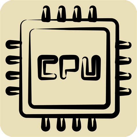 Icon Cpu Suitable For Computer Components Symbol Hand Drawn Style Simple Design Editable