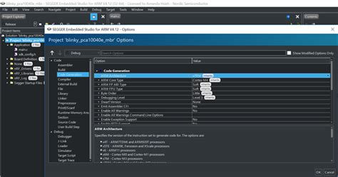 Wrong Options In IDE Segger Embedded Studio Nordic Q A Nordic DevZone Nordic DevZone