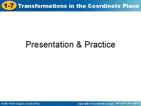 1 7 Transformations In The Coordinate Plane Presentation
