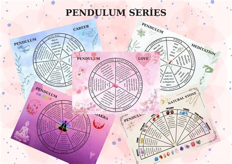 Pendulum Chart Bundle 5 Printable Pendulum Boards Love Career