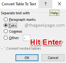 How To Convert Table To Text In Ms Word