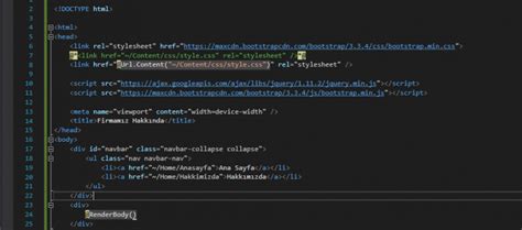 Mvc Layout Ve Renderbody Nedir Bölüm 27