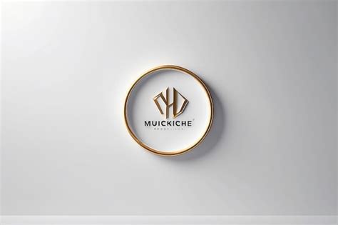 브랜드 아이덴티티를 위한 빈 하 공간을 가진 현실적인 3d 벽 로고 모 프리미엄 사진