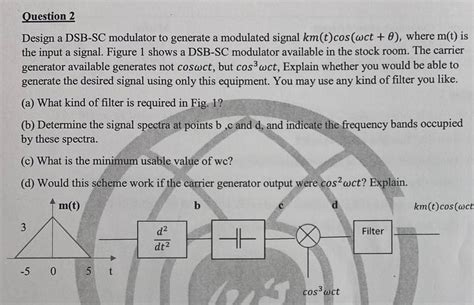 Question 2 Design A Dsb Sc Modulator To Generate A
