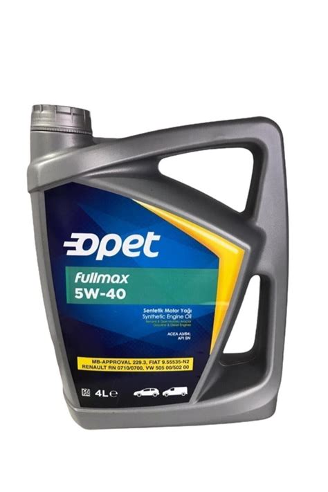 Opet Fullmax 5w-40 Sentetik Motor Yağı 4litre Fiyatı, Yorumları - Trendyol