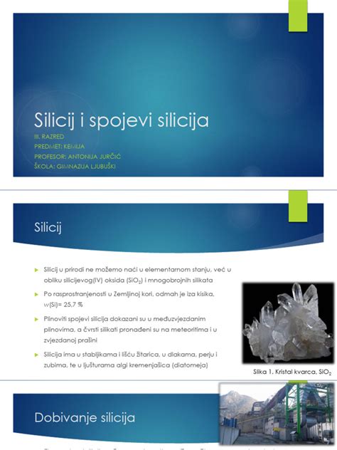 3 Silicij I Spojevi Silicija Pdf