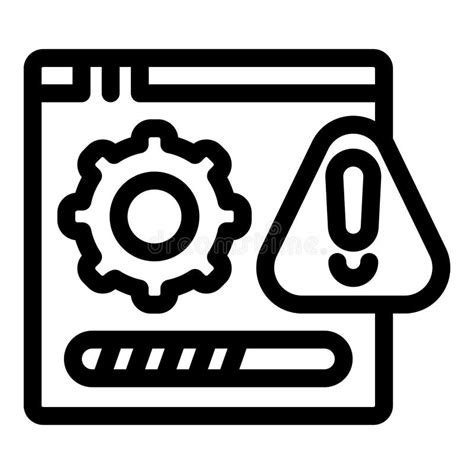 Website Update Error With Progress Bar And Cogwheel Icon Stock Vector
