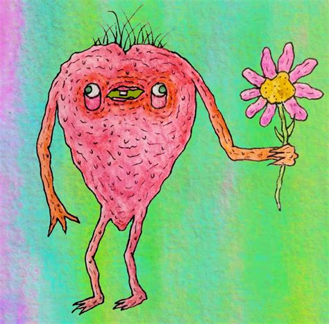 Strawberry Monster Drawing By Jeff Syrop Doodle Addicts