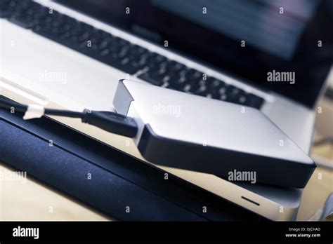 External Computer Hard Drive Connected Via Usb 3 Data Storage