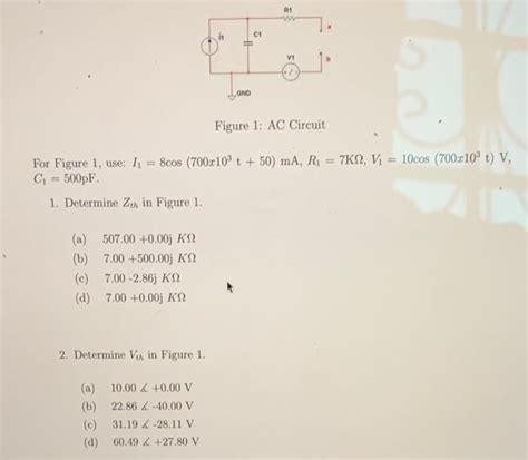 Solved Figure AC Circuit For Figure Use Chegg Com