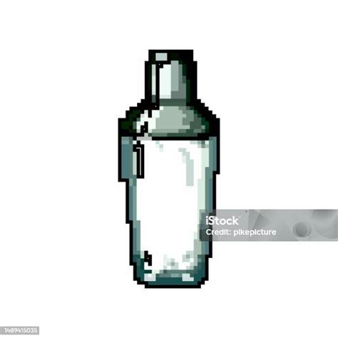 바텐더 칵테일 셰이커 게임 픽셀 아트 벡터 일러스트레이션 강철에 대한 스톡 벡터 아트 및 기타 이미지 강철 과일 금속