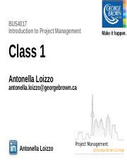 Introduction To Project Management At George Brown College Course Hero